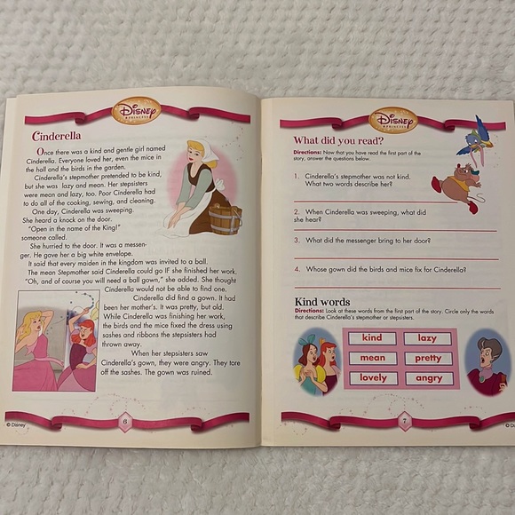 Other | Disney Princess Reading Comprehension Learning Workbook | Poshmark
